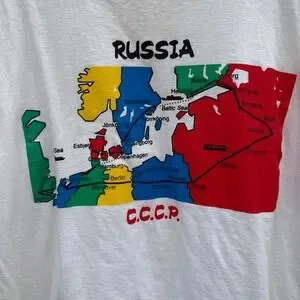 Shirts | Vintage Russia Cccp Map Graphic Shirt White Single Stitch ...